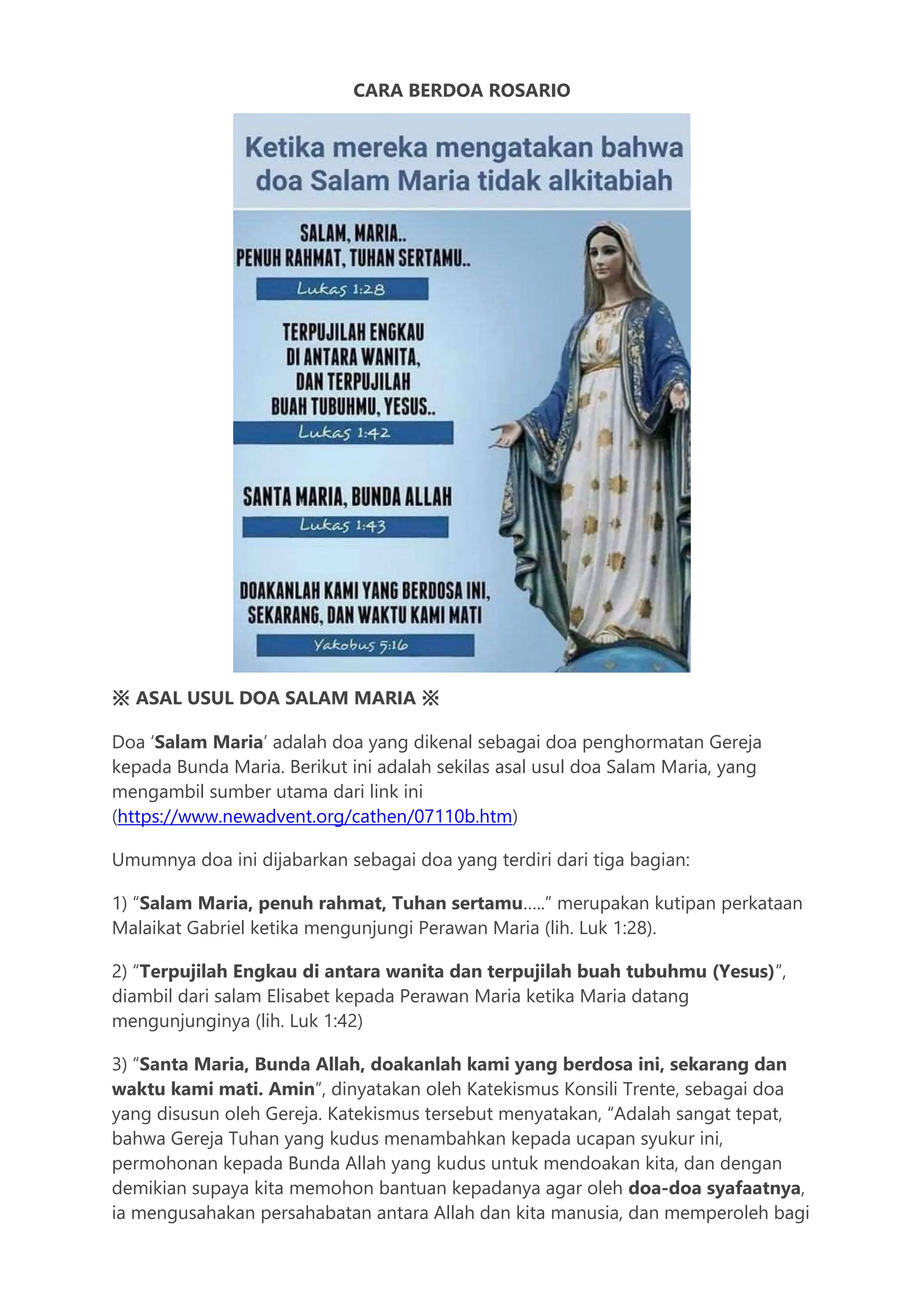 Berdoa Rosario Katolik sebuah panduan untuk pemula | PDF