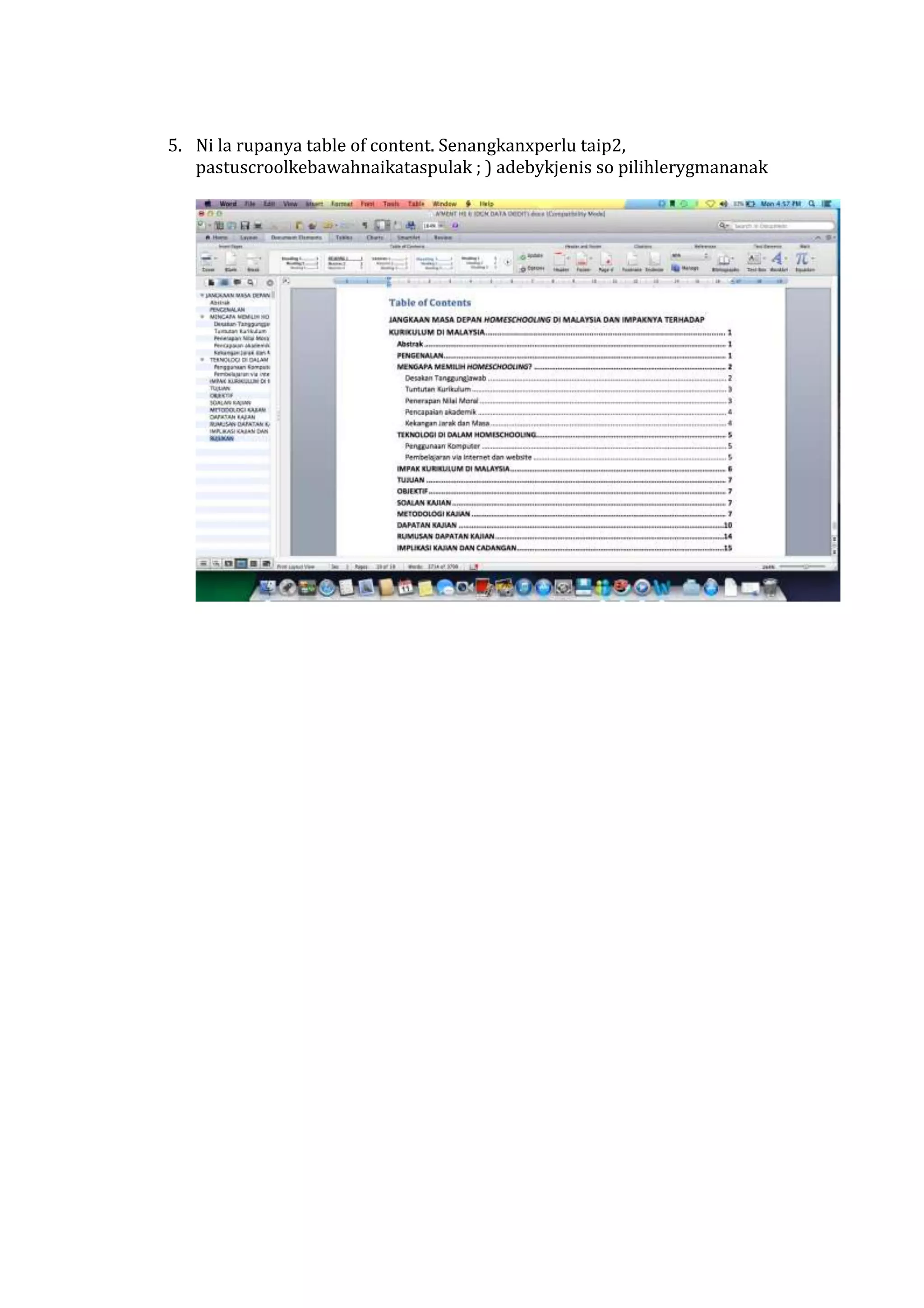 Cara buat dokumen map dan table of content | DOCX