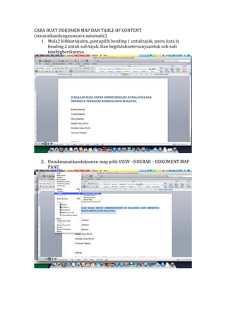 Cara buat dokumen map dan table of content | DOCX