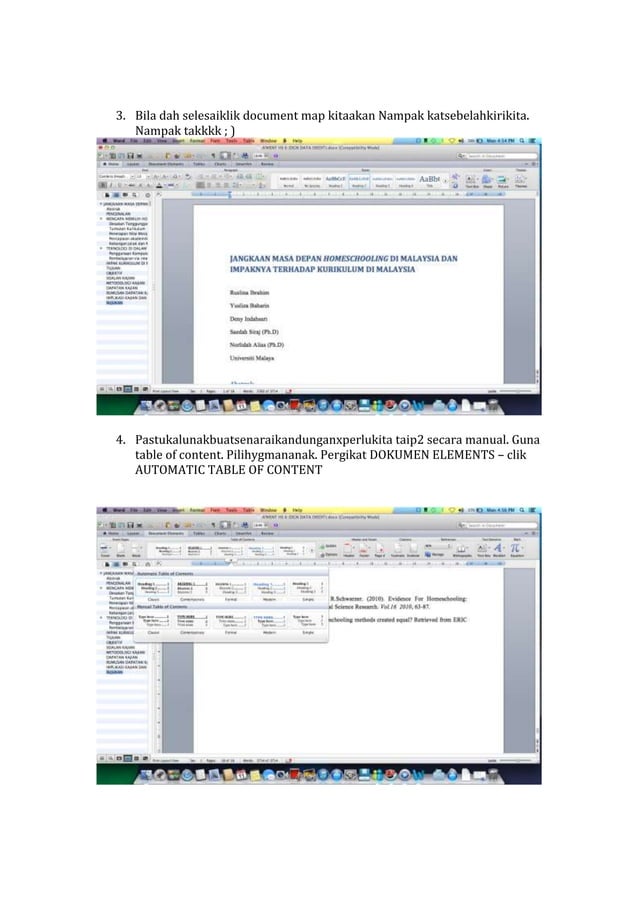 Cara buat dokumen map dan table of content | DOCX