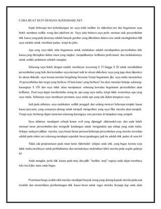 Cara buat duit dengan slideshare | DOCX