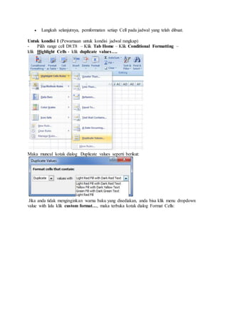 Cara buat jadwal pelajaran | DOCX