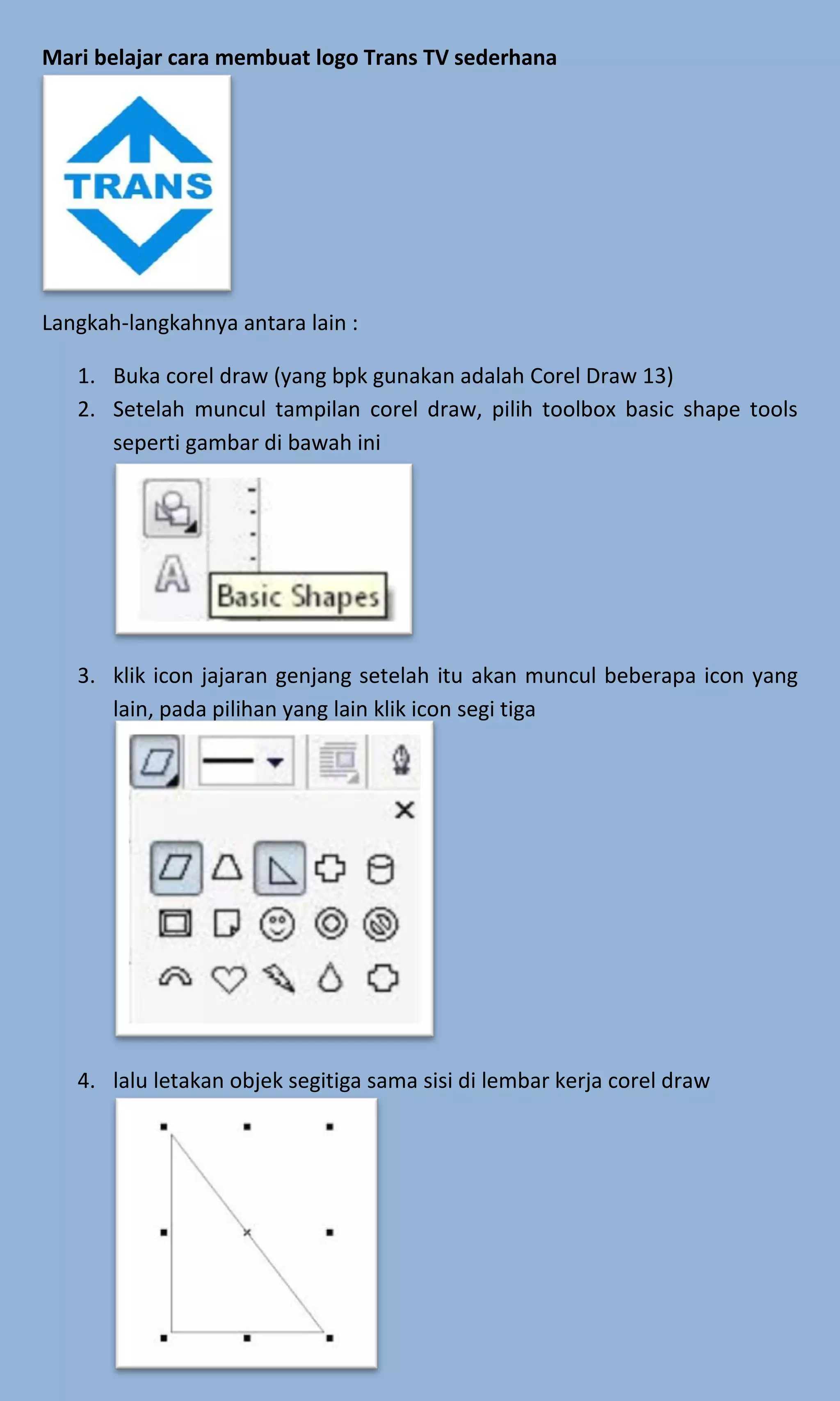 Cara buat logo trans tv | PDF