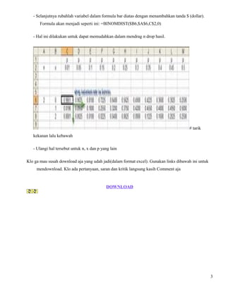 Cara buat tabel binomial | PDF