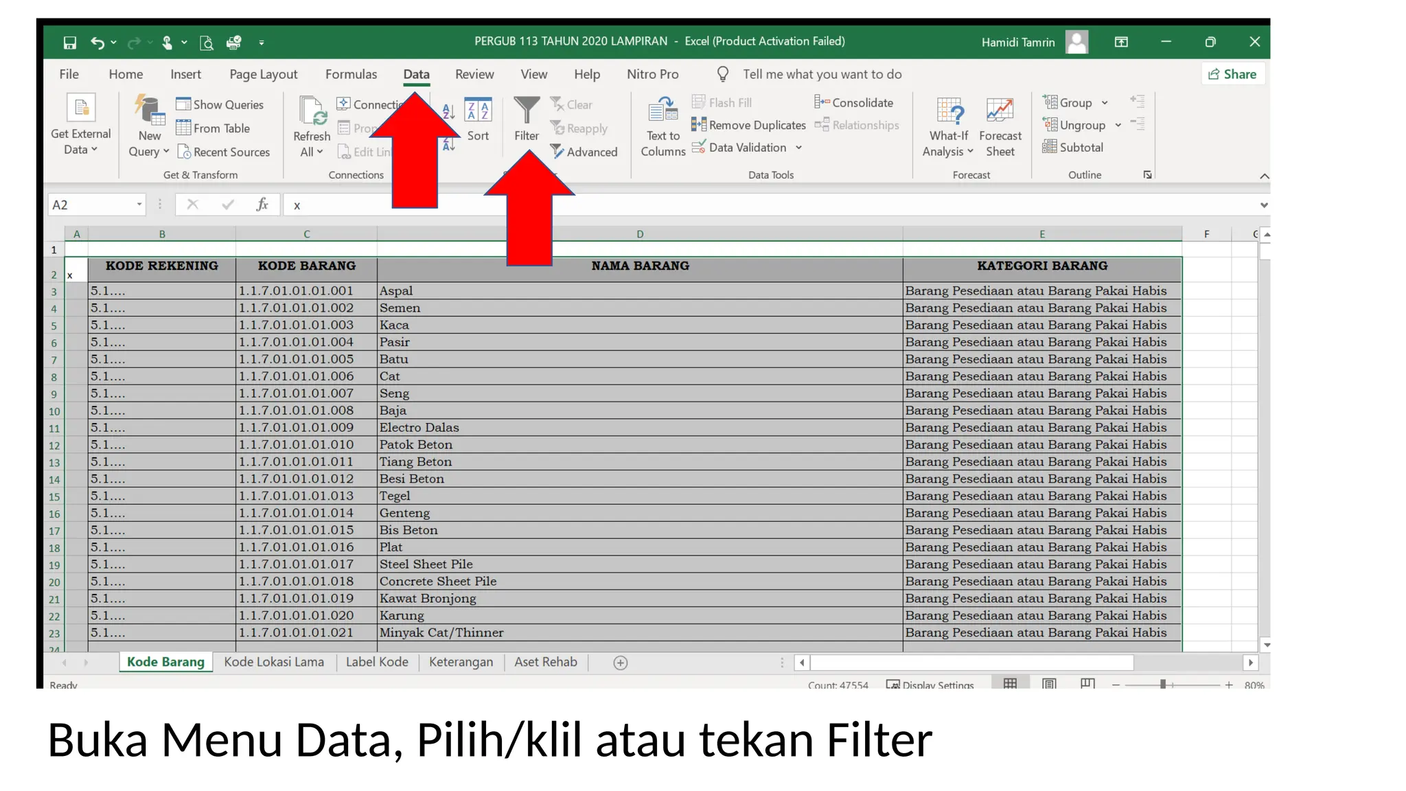 Cara cari kode barang 21 sesuai pergub.pptx