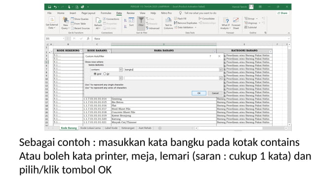 Cara cari kode barang 21 sesuai pergub.pptx