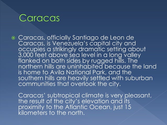 Caracas - Venezuela's Capital | PPT
