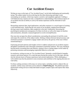 Car Accident Essays | PDF