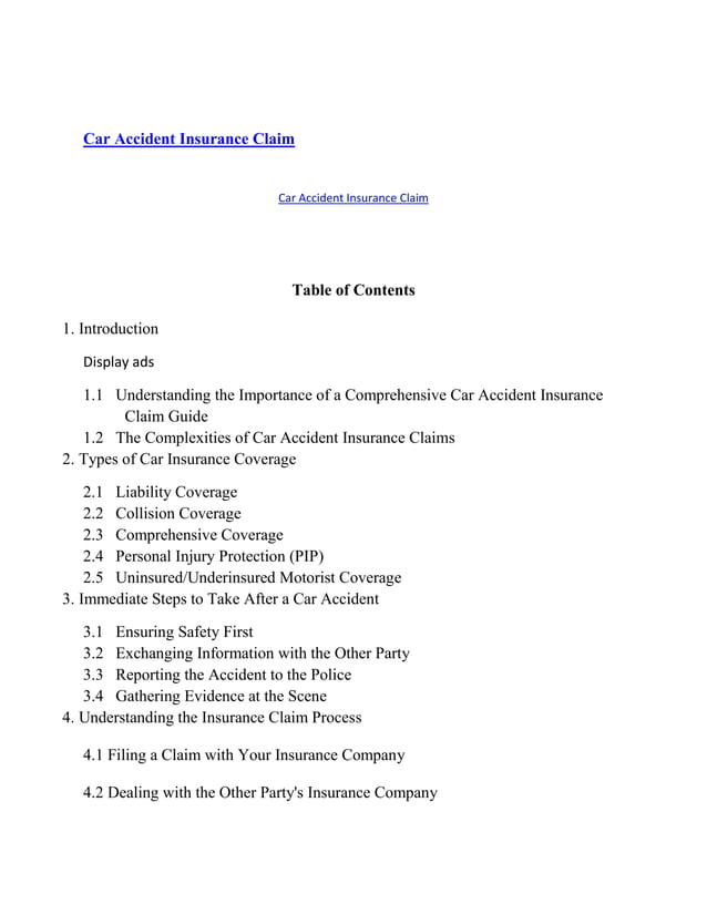 Unlocking The Secrets To Maximizing Your Car Accident Insurance Claim