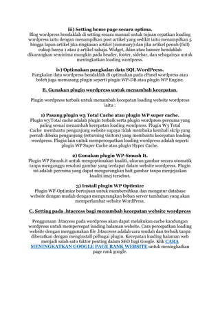 Cara cepatkan loading website | PDF