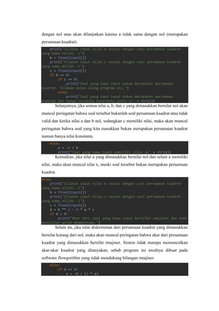 Algoritma Cara Cepat Mencari Akar-akar Persamaan Kuadrat | Flowchart ...