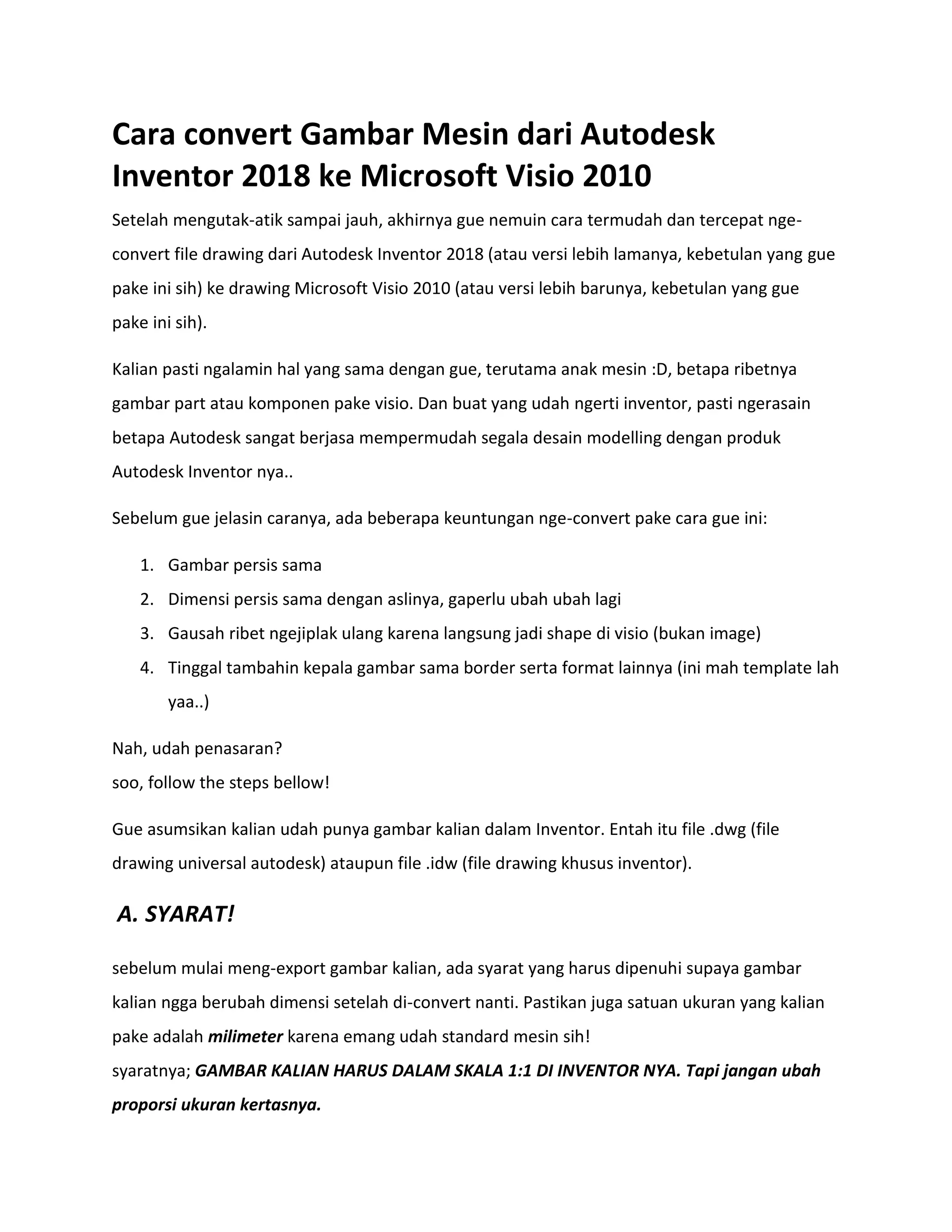 Cara convert gambar mesin dari autodesk inventor 2018 ke microsoft ...
