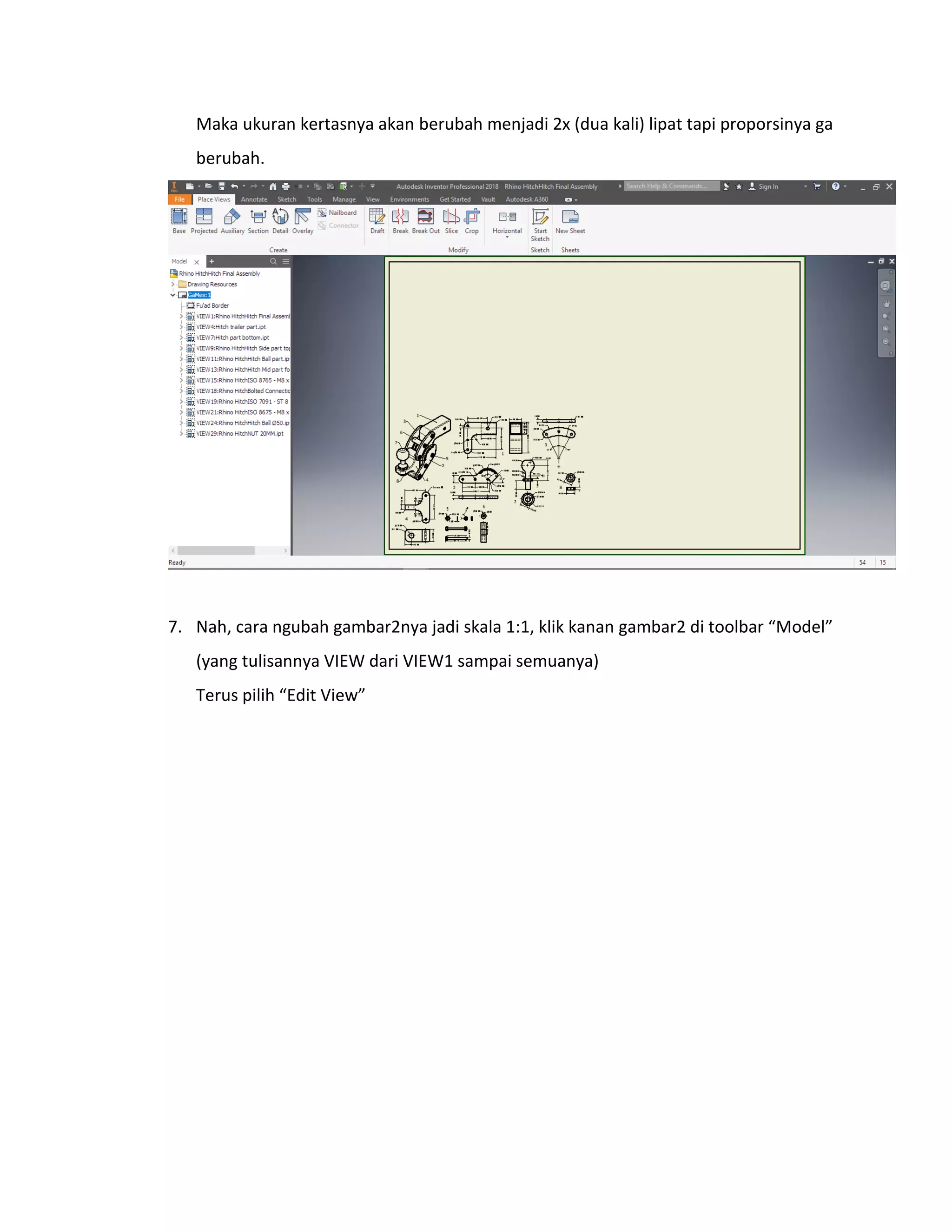 Cara convert gambar mesin dari autodesk inventor 2018 ke microsoft ...