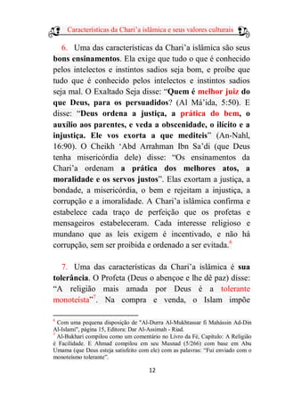 características da chari'a islamica e seus valores culturais (lei ...