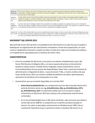 Caracteristicas de dbms_SQL SERVER 2008 | PDF