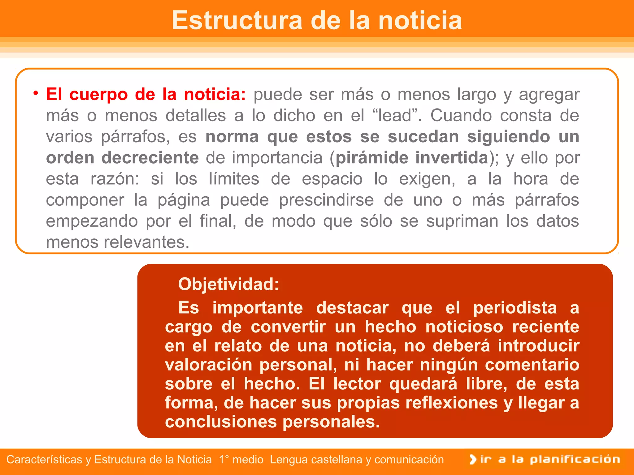 Características y estructura de la noticia | PPT