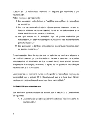 Características y problemas practicos de la nacionalidad mexicana | DOC