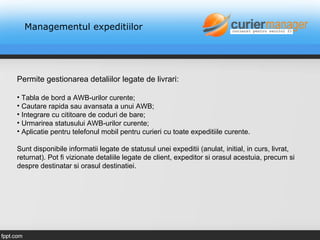 Software curierat Curiermanager | PPT