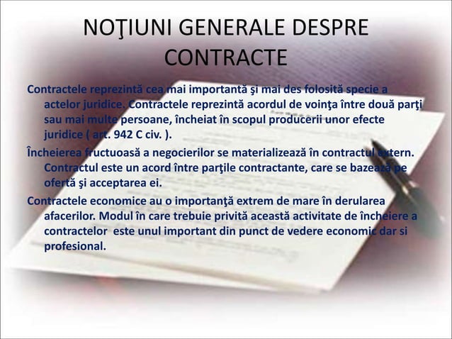 Contracte economice - caracterizare | PPTX