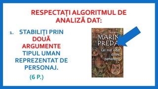 Caracterizarea de personaj - TIPOLOGII | PPTX