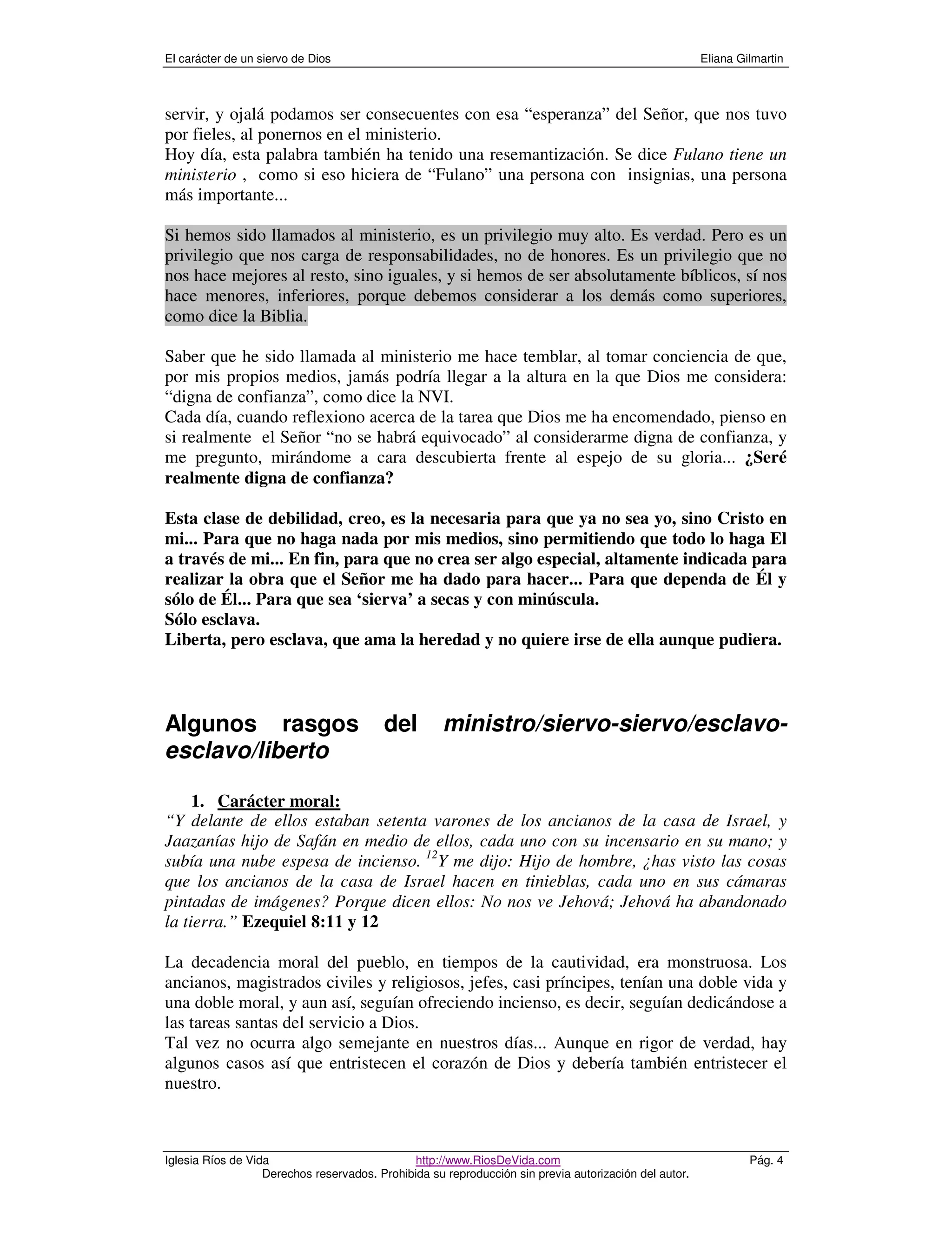 EL CARACTER DE UN SIERVO DE DIOS PARA LAIGLESIA DE HOY | PDF