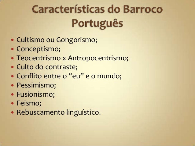 Características do barroco português slide