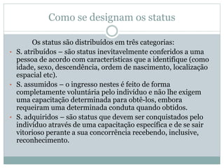 Apresentação: Características do status social | PPTX