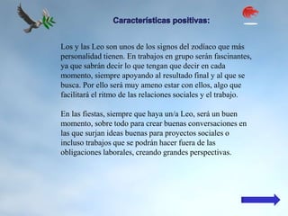 Características positivas y negativas del signo de Leo | PPT