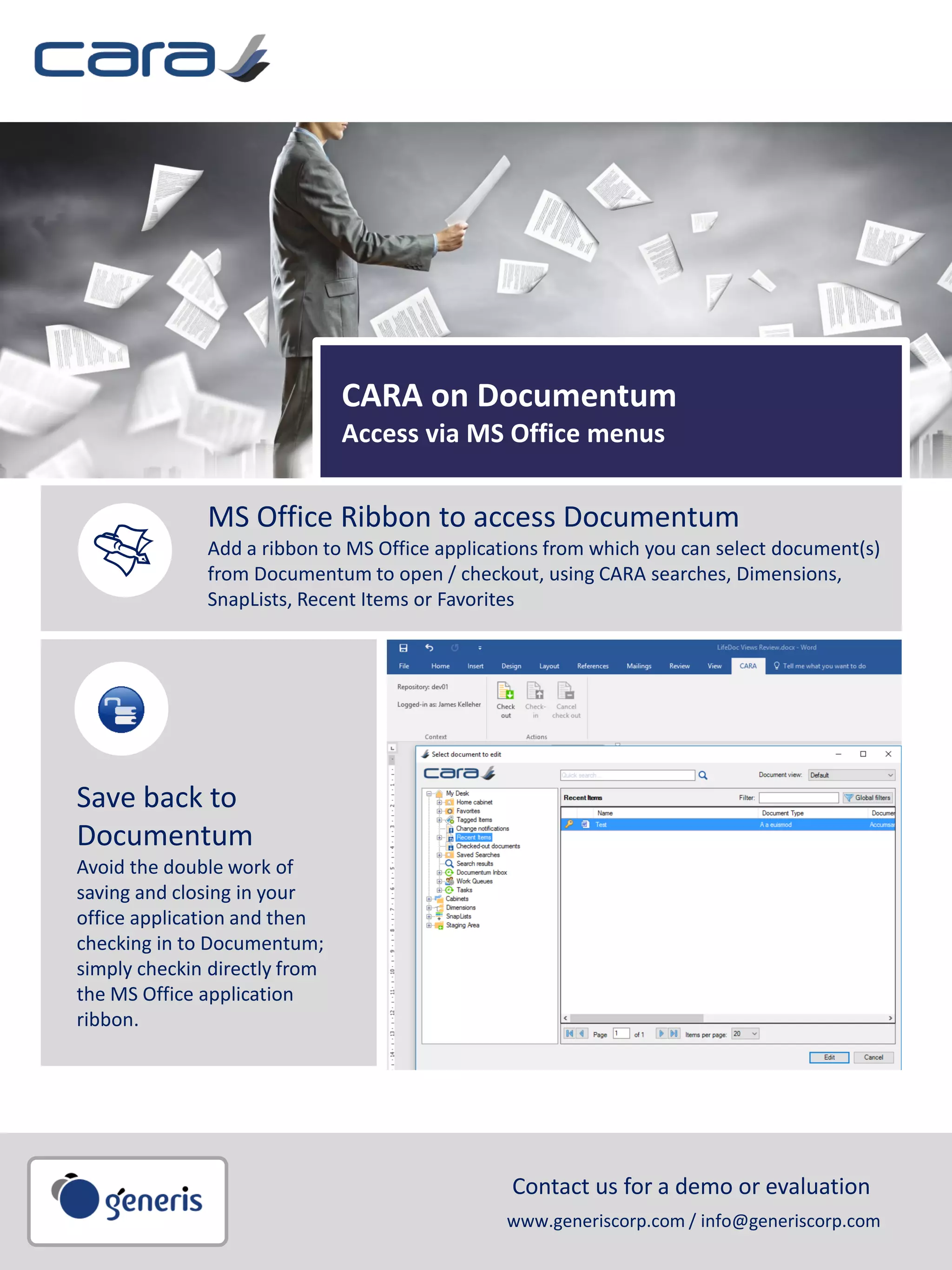 CARA for Documentum - work directly in MS Word | PDF