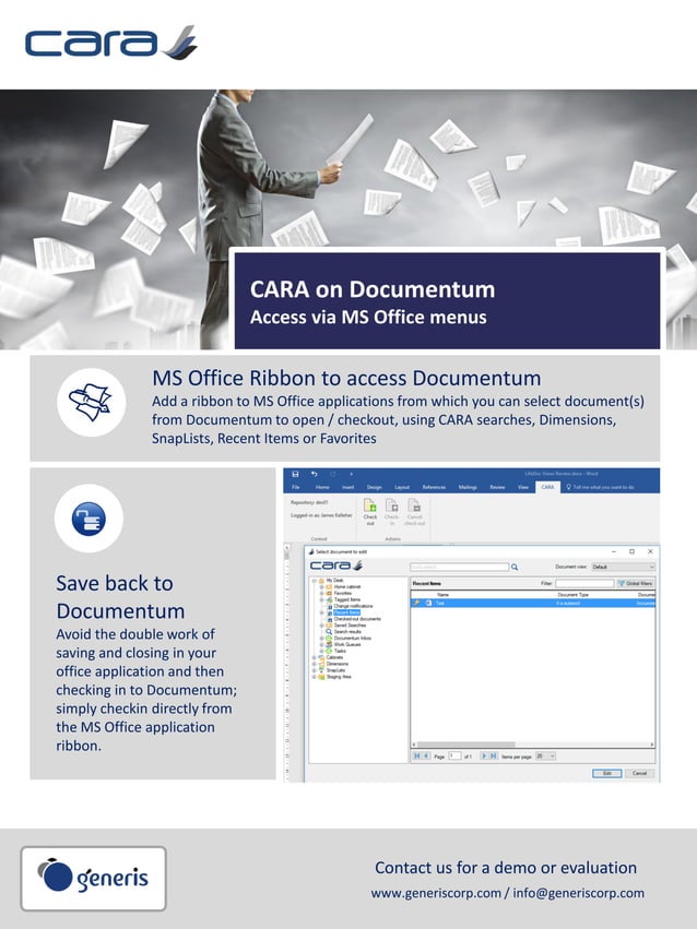 CARA for Documentum - work directly in MS Word | PDF