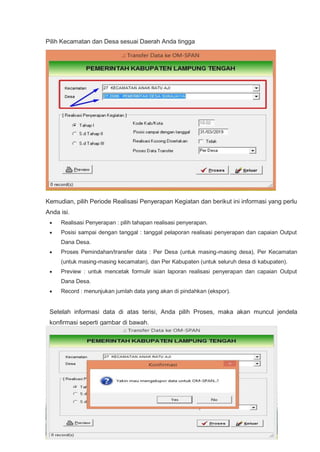 Cara ekspor dan impor data siskeudes 2 | PDF