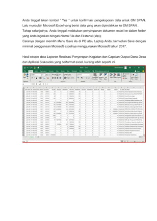 Cara ekspor dan impor data siskeudes 2 | PDF