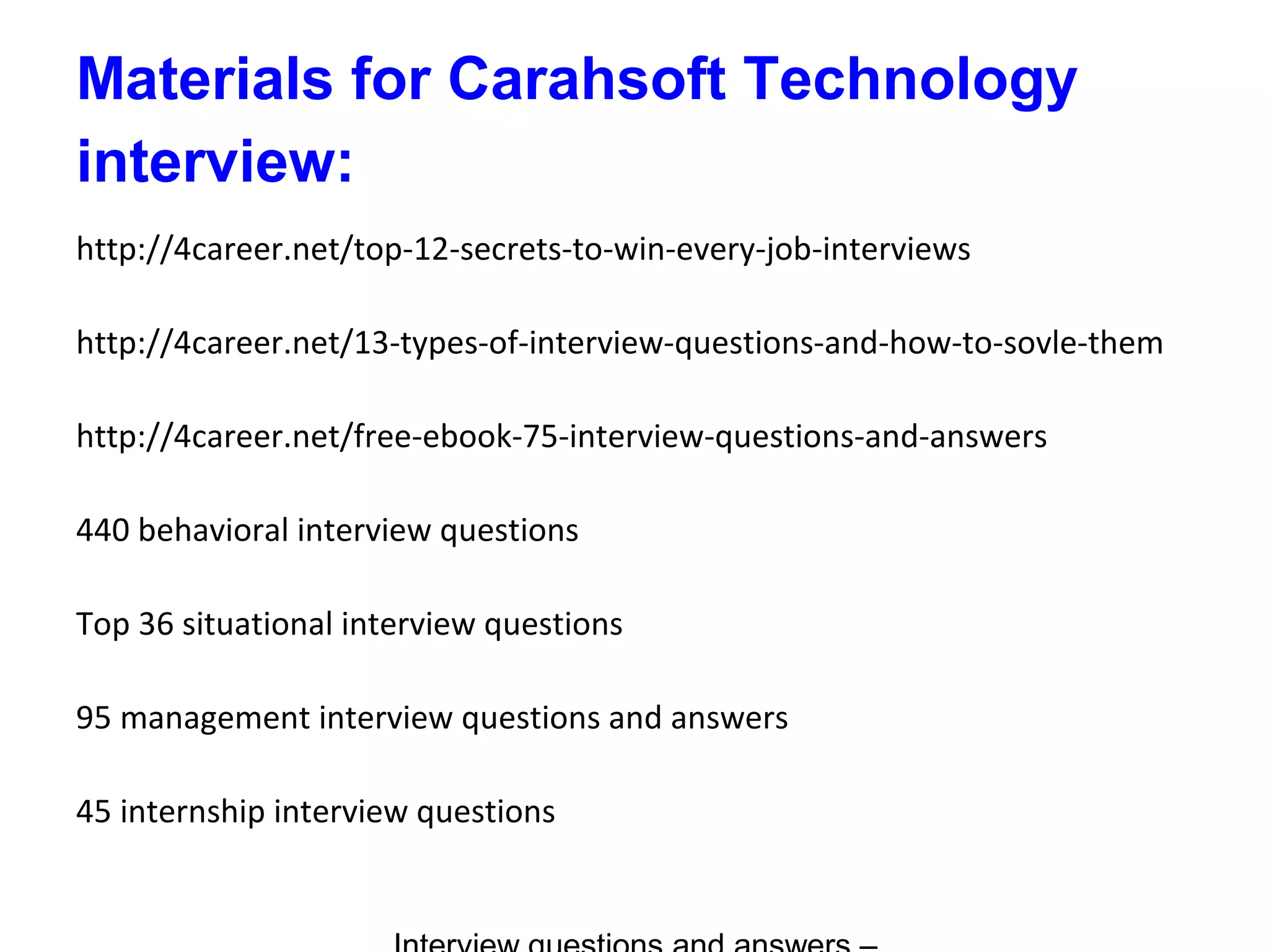 Carahsoft technology interview questions and answers | PPT