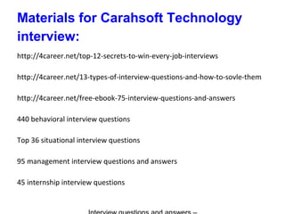 Carahsoft technology interview questions and answers | PPT