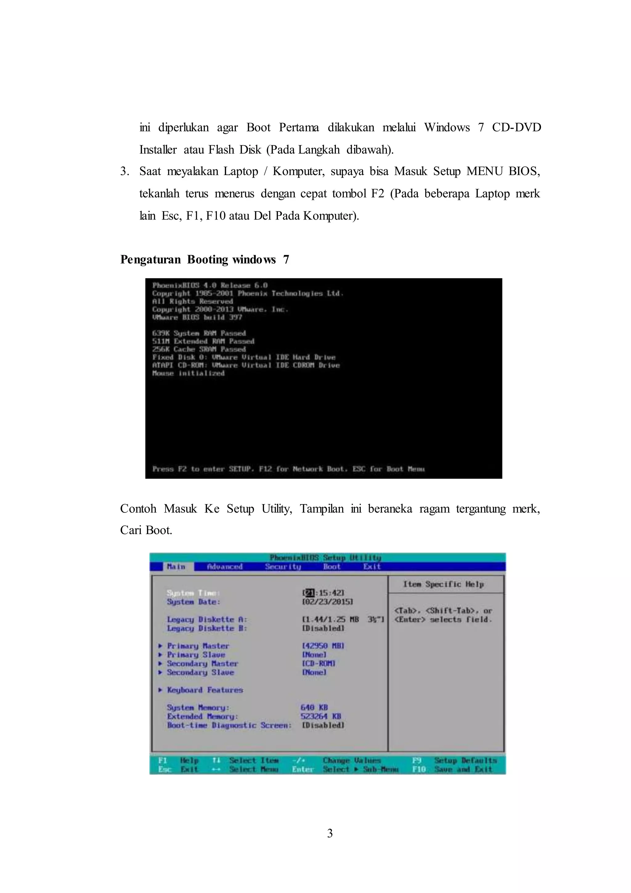 Cara instalansi windows7 | DOCX
