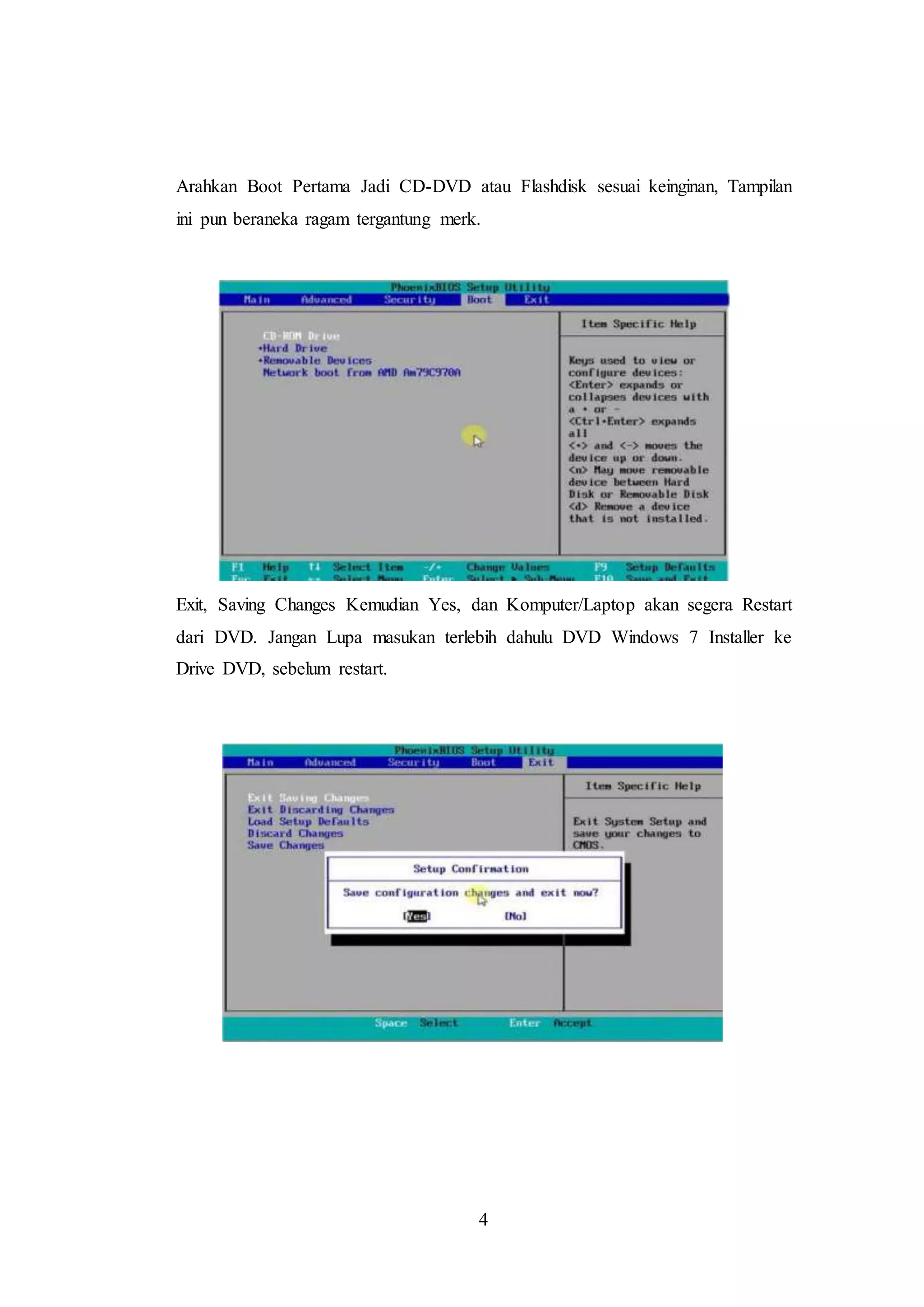 Cara instalansi windows7 | DOCX