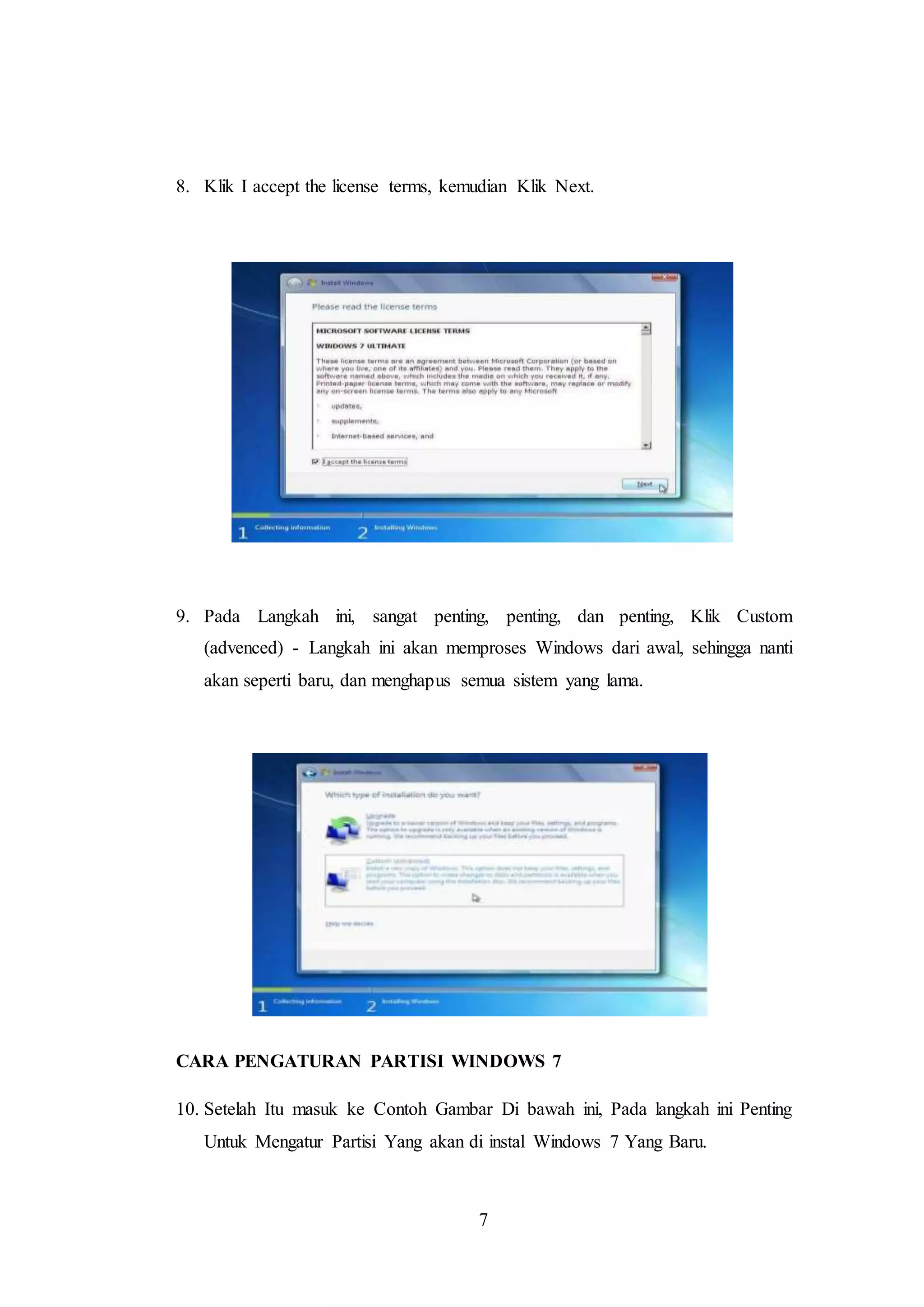 Cara instalansi windows7 | DOCX