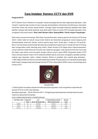 Instalasi kamera cctv dan dvr | PDF