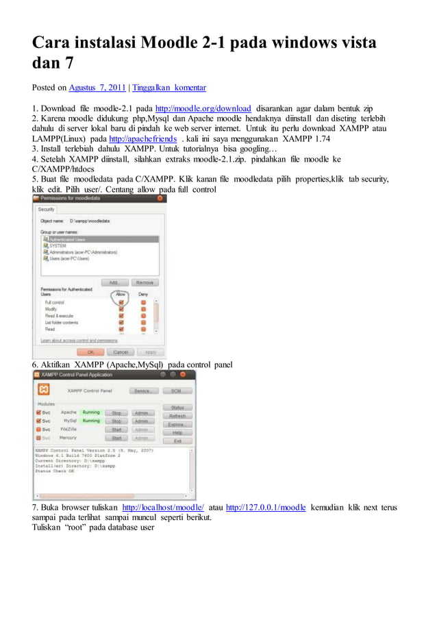 Cara instalasi moodle 2 | PDF