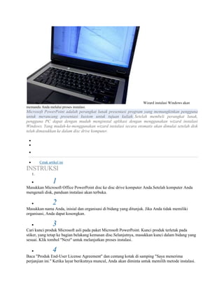 Cara instalasi program aplikasi | DOCX