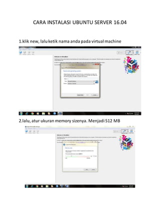 Cara instalasi ubuntu server 16.04