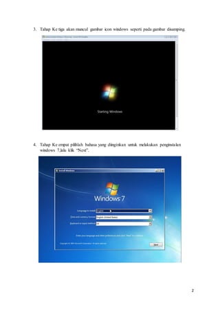 Cara instalasi windows 7 | DOCX