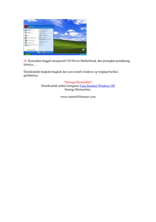 Cara instalasi windows xp | DOC