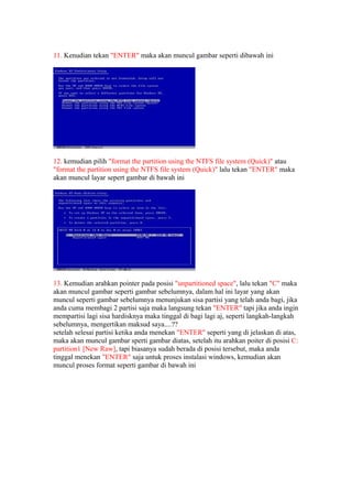 Cara instalasi windows xp | DOC