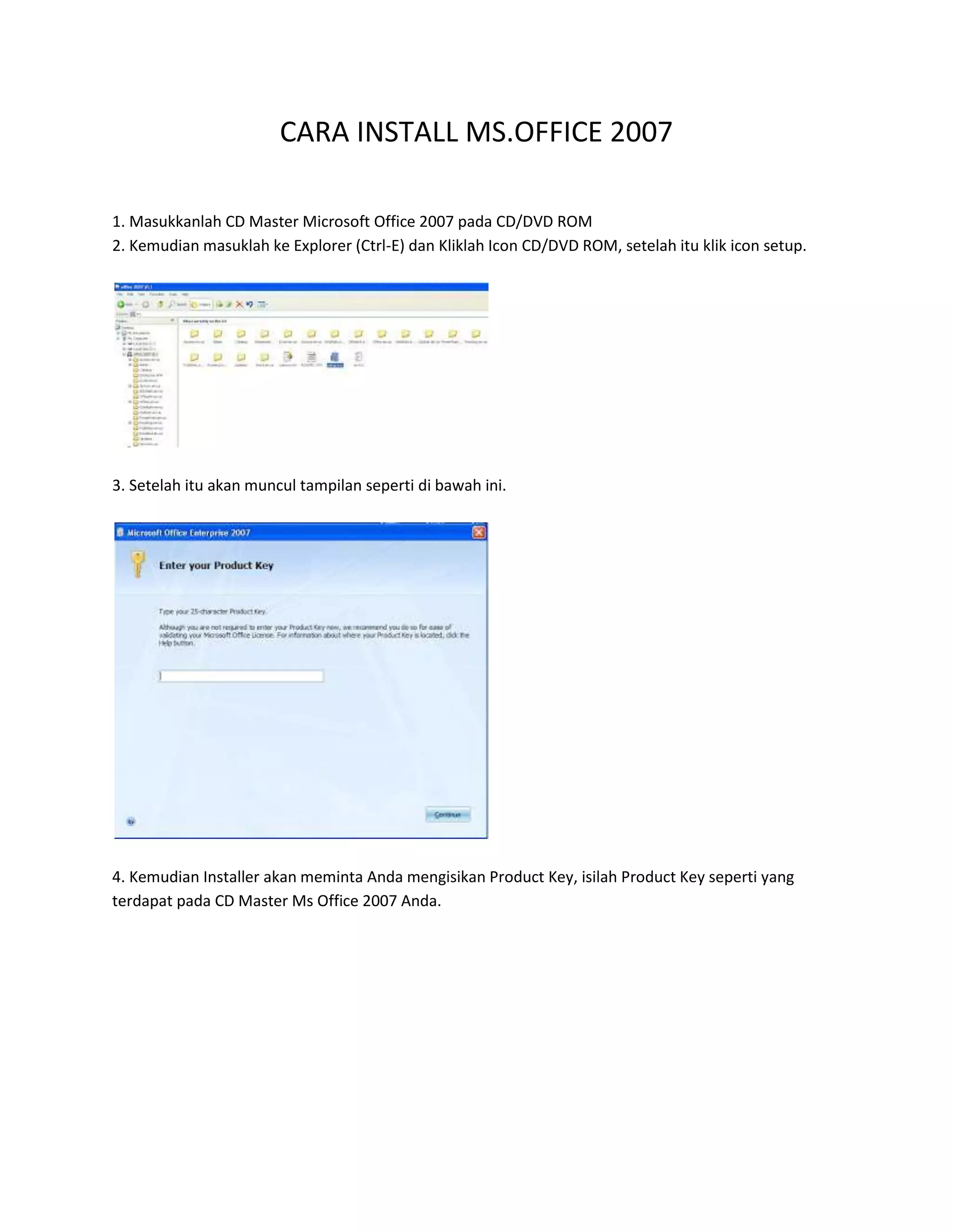 Cara install ms. office 2007 | DOCX