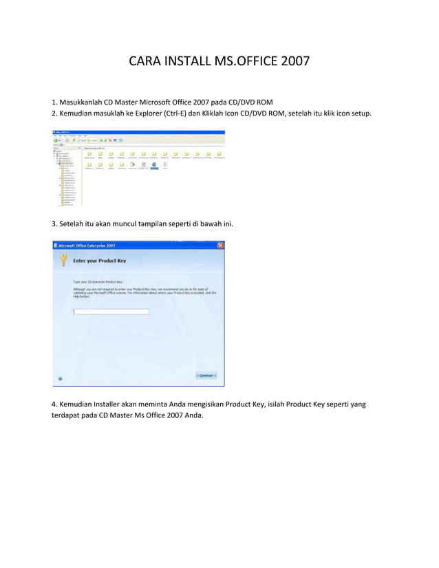 Cara install ms. office 2007 | DOCX