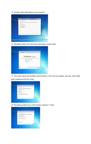 Cara install windows 7 | DOCX