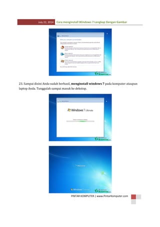 Cara install windows 7 lengkap dengan gambar | PDF