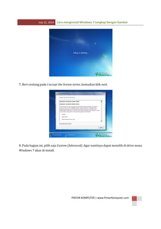 Cara install windows 7 lengkap dengan gambar | PDF