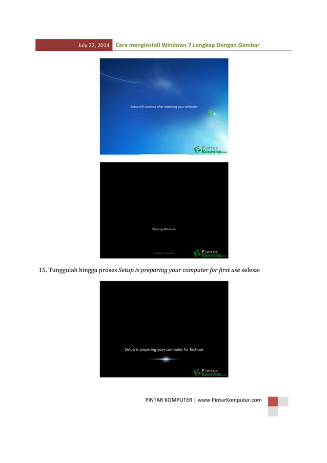 Cara install windows 7 lengkap dengan gambar | PDF